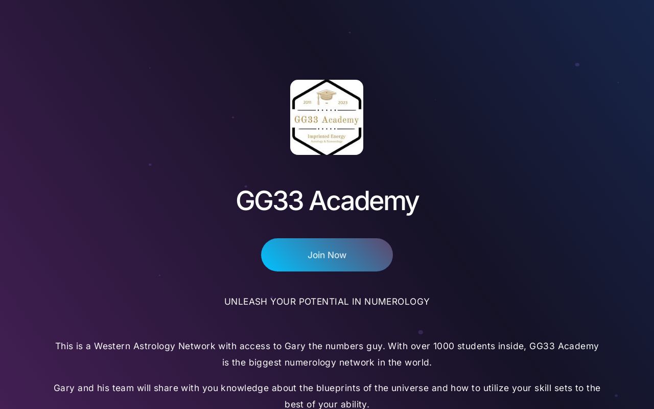 Join GG33 Academy